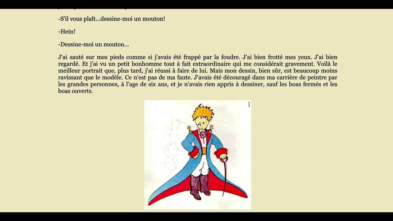 Le Petit Prince: chapter 1-2 - YouTube