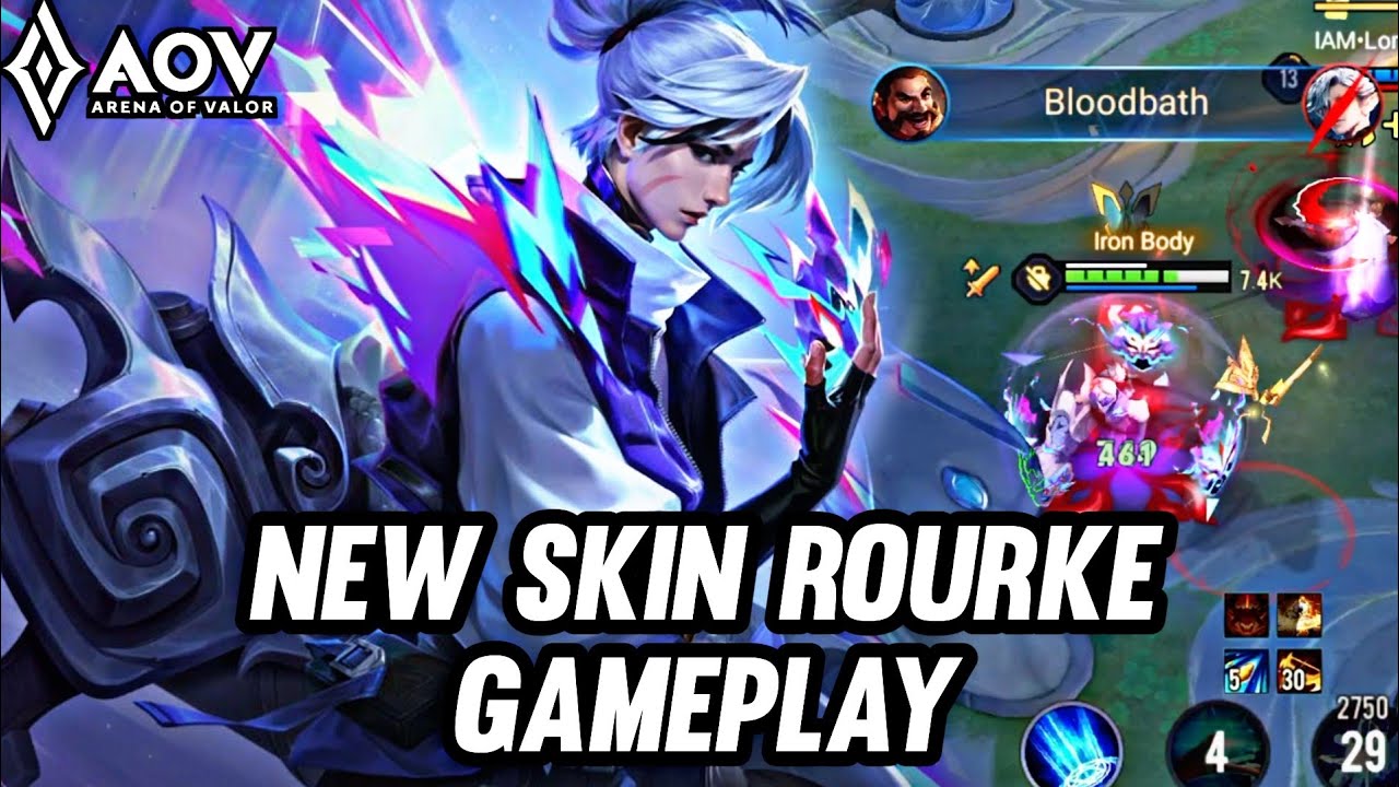 AOV : NEW SKIN ROURKE GAMEPLAY - ARENA OF VALOR LIÊNQUÂNMOBILE ROV COT - YouTube