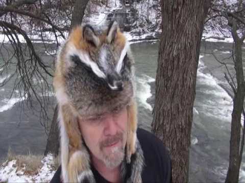 Grey fox fur hat - YouTube