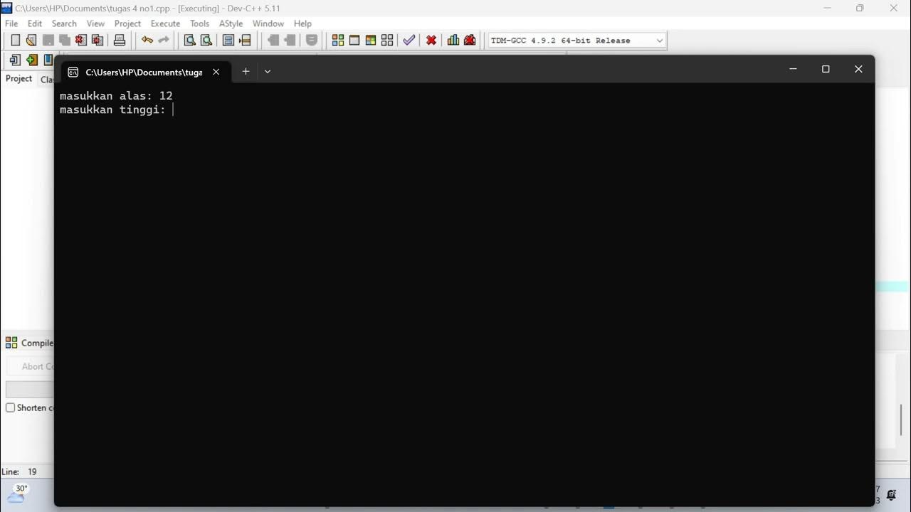 Membuat Program Luas segitiga yang menerima masukan pada bahasa C - YouTube