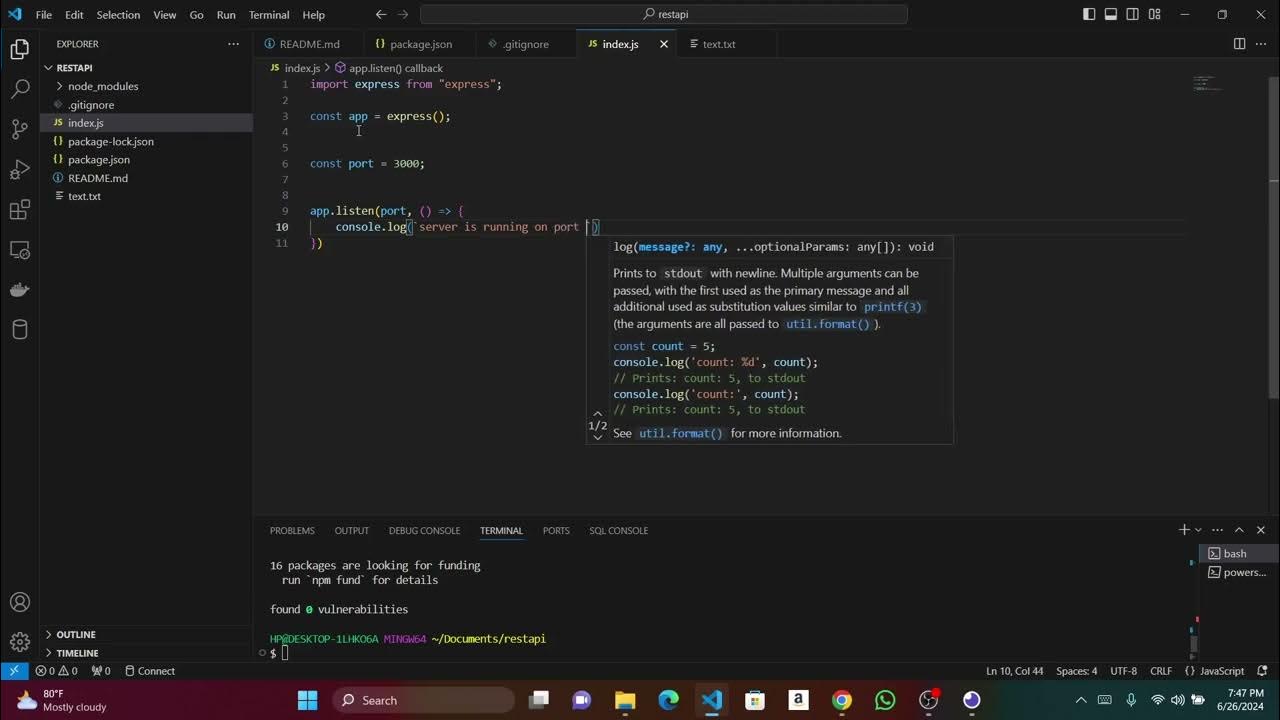 Restapi With Express Js Youtube