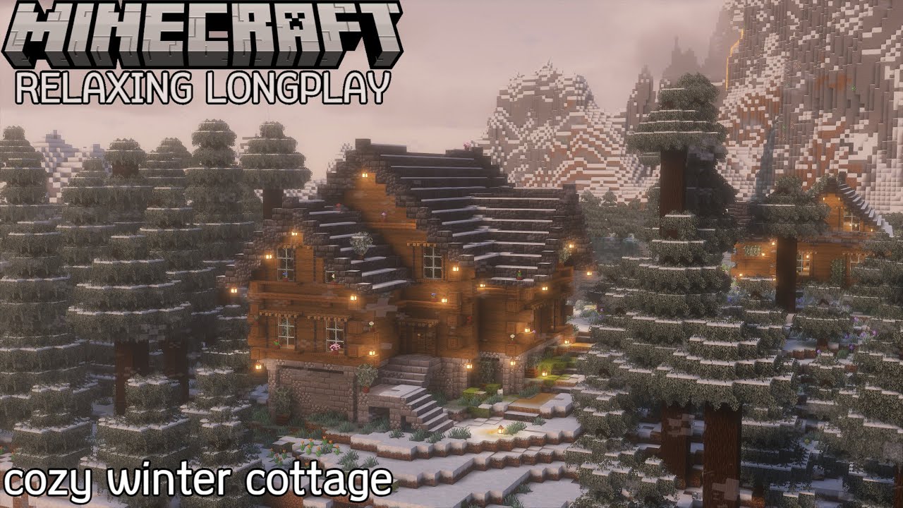 Snowfall Winter Cottage - Snowy Taiga - Minecraft Relaxing Longplay (No ...