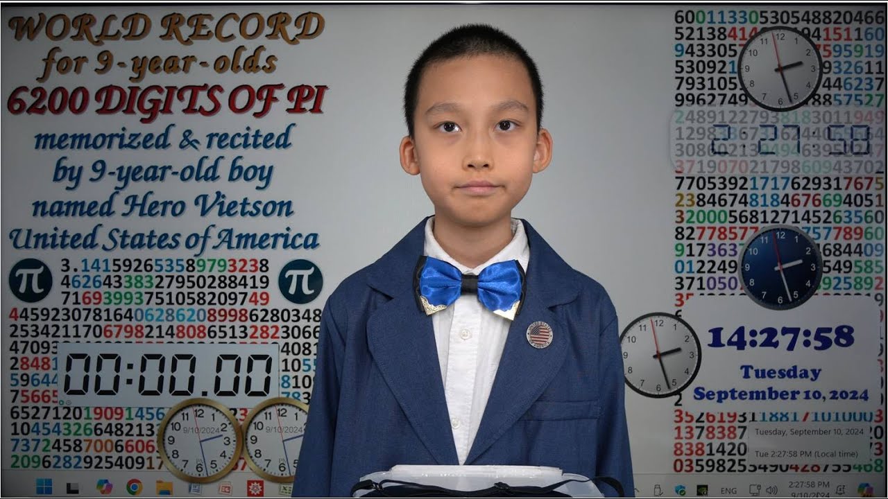 6200 Digits of Pi World Record for 9-year-olds memorized & orally ...