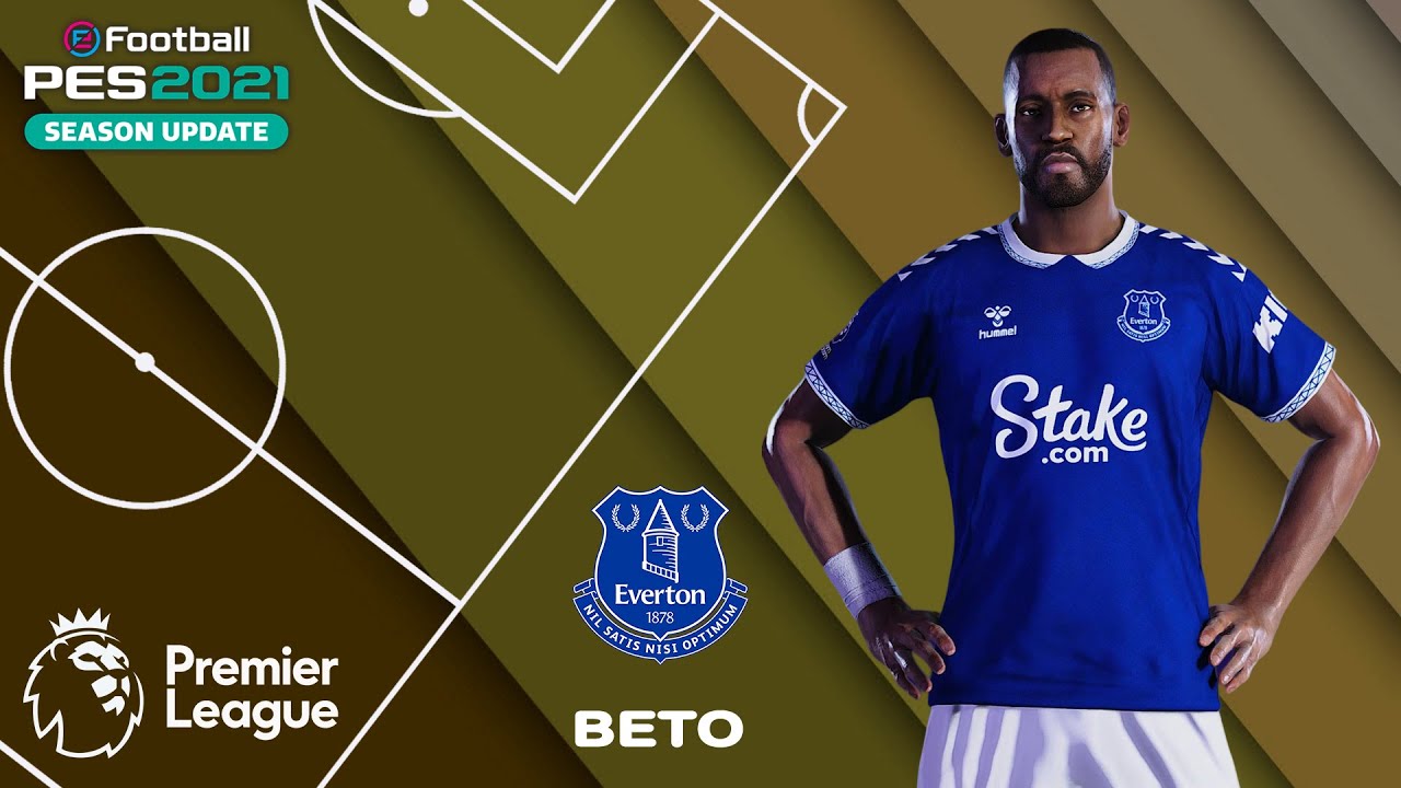 BETO face+stats (Everton FC) How to create in PES 2021 - YouTube