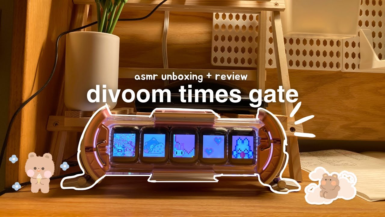ASMR UNBOXING 🎀☁️ divoom times gate, chill & aesthetic, no bgm, review ...