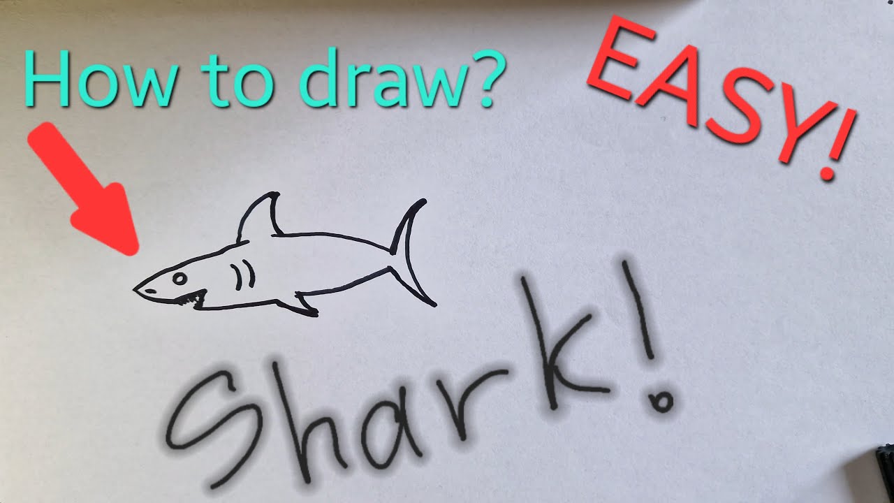 Drawing a shark form Shapes, easy marker painting for kids │ Mister ...