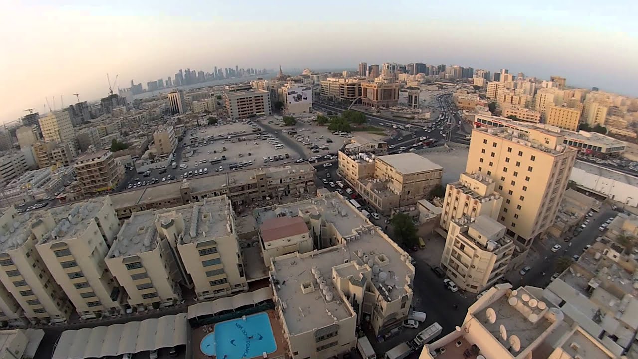 Birds eye view in doha city - YouTube