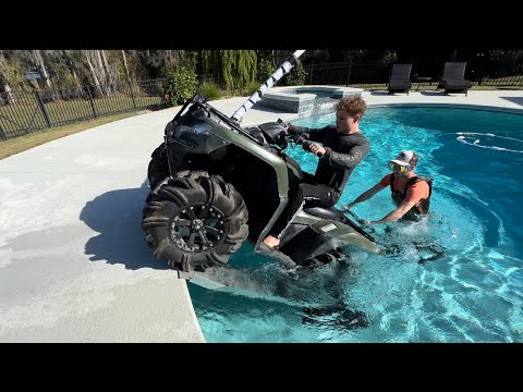 Putting my Four-Wheeler in a Swimming Pool - YouTube