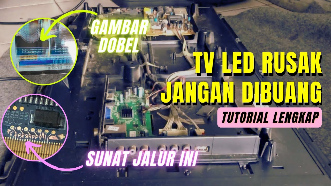 TV LED POLYTRON XCEL GAMBAR BERUBAH WARNA BERGARIS-GARIS KERAS - YouTube