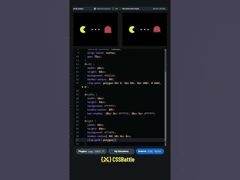 CSS Battle #119 - Pacman | Solution #cssbattle #codingshorts #coding #css #challenge - YouTube