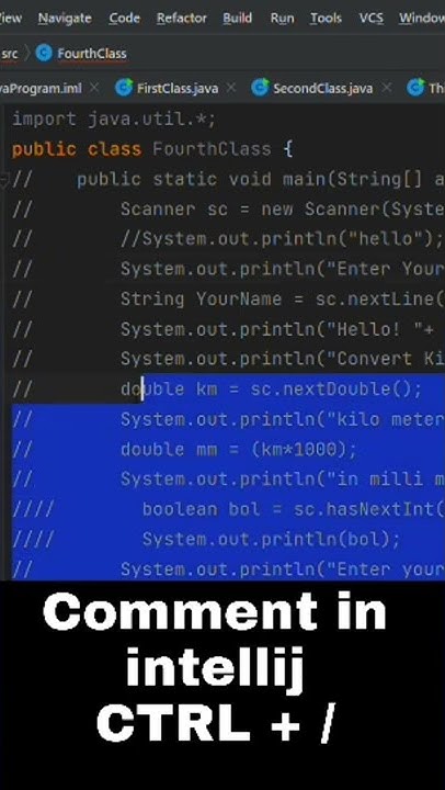 Comment In Intellij Single Line Comment Multi Line Comment Ctrl Shorts Youtube 6933
