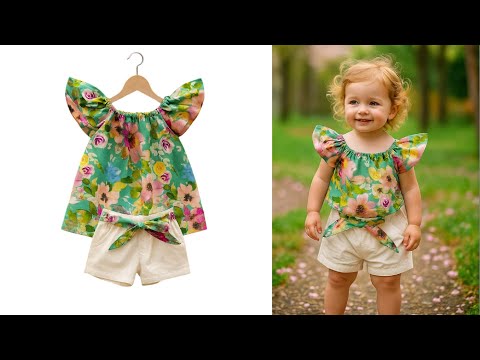 Temu summer design baby frock 2025 || Yoke Baby frock With Lace Cutting and stitching Tutorial 2026