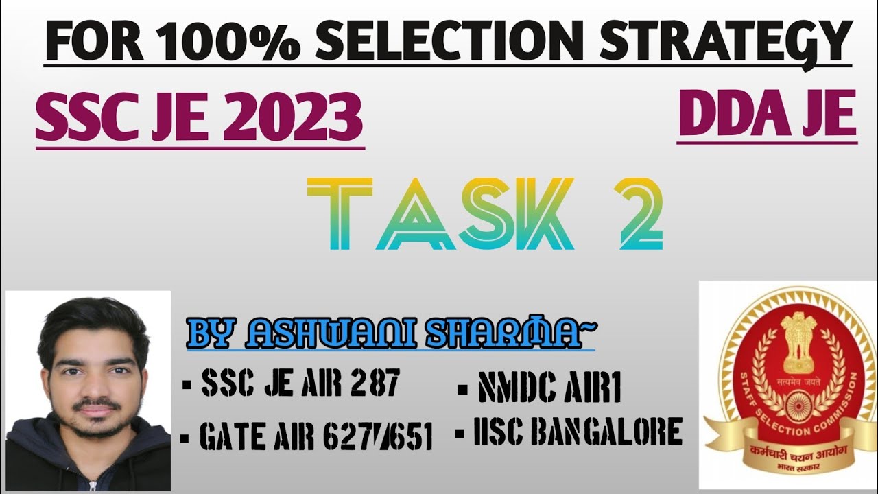 TASK 2|| SSC JE 2023 PRELIMS || DDA JE GUIDANCE PROGRAMME - YouTube