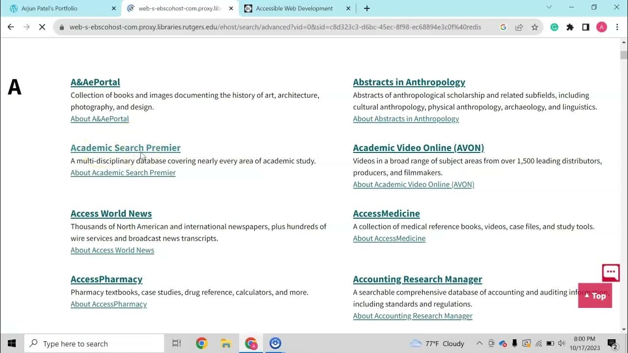 How to use online databases through Rutgers Libraries - Screencast Tutorial - YouTube