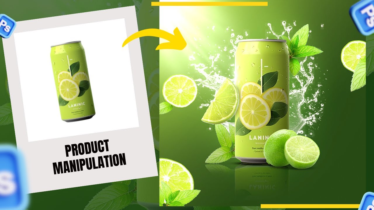 Product manipulation in Photoshop | Lemon juice advertising poster ...