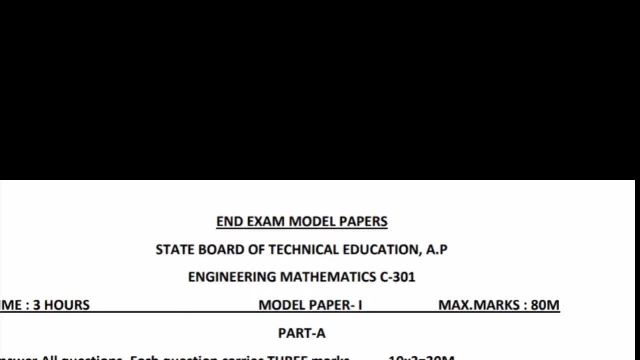 Diploma M2, C20 Model Question Papers - YouTube