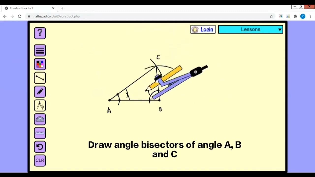 Construction of Triangle and Angle Bisectors and concurrency of angle ...