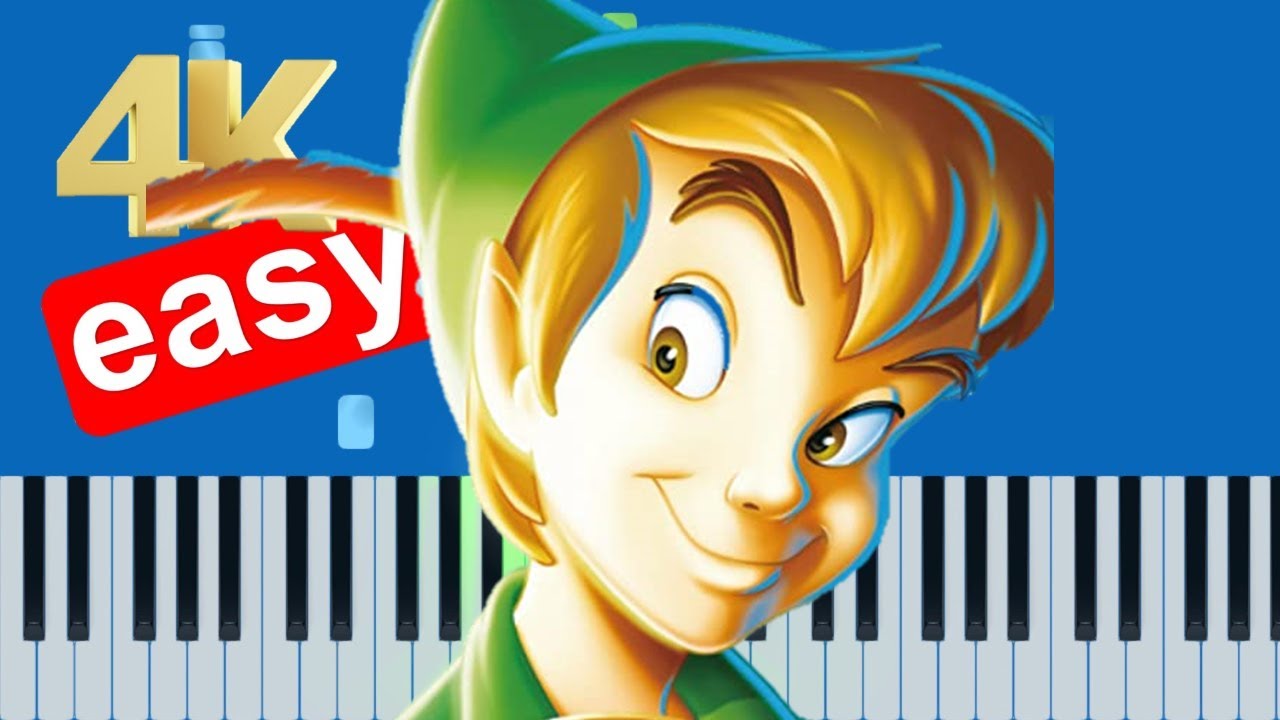 Disney - Peter Pan (Slow Easy) Piano Beginner Tutorial - YouTube