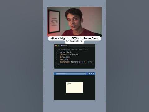 Center a div with absolute position in #css #center #javascript #shorts - YouTube