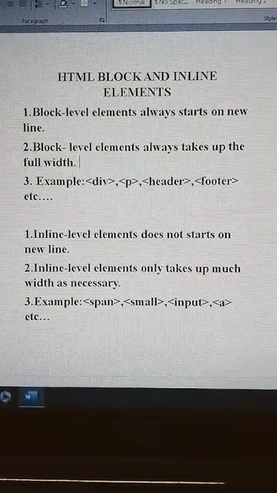 Html block and inline elements.#codewithabhijeet #ytshorts #viral # ...