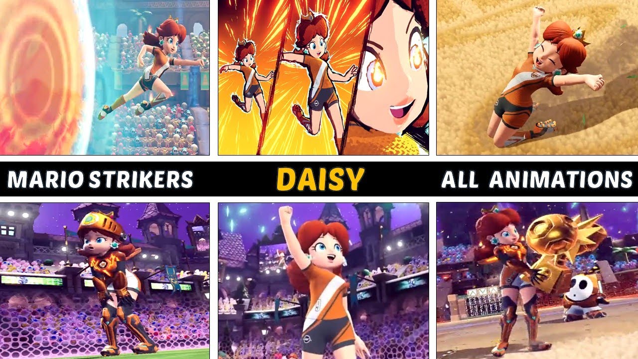 Mario Strikers Battle League - Daisy All Animations - YouTube