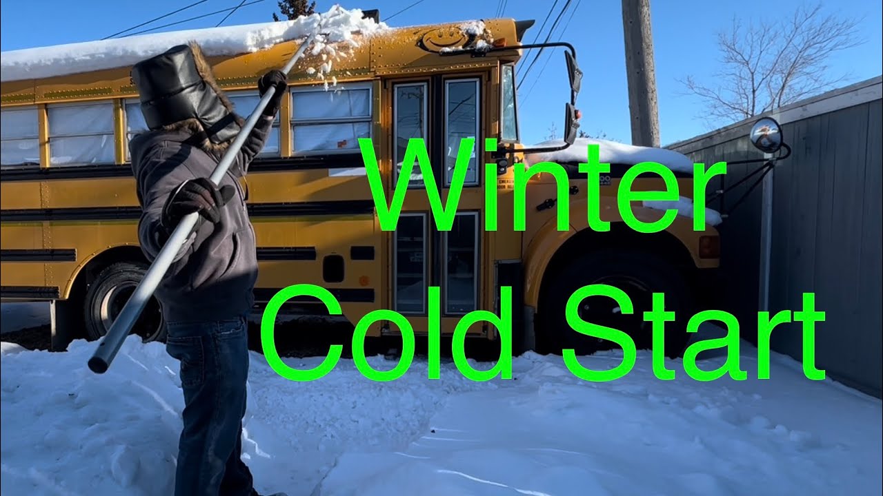 Stealth Skoolie Cold Start - YouTube