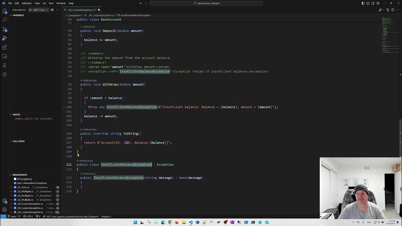 Aula 128: Exceptions - Custom Exceptions - YouTube