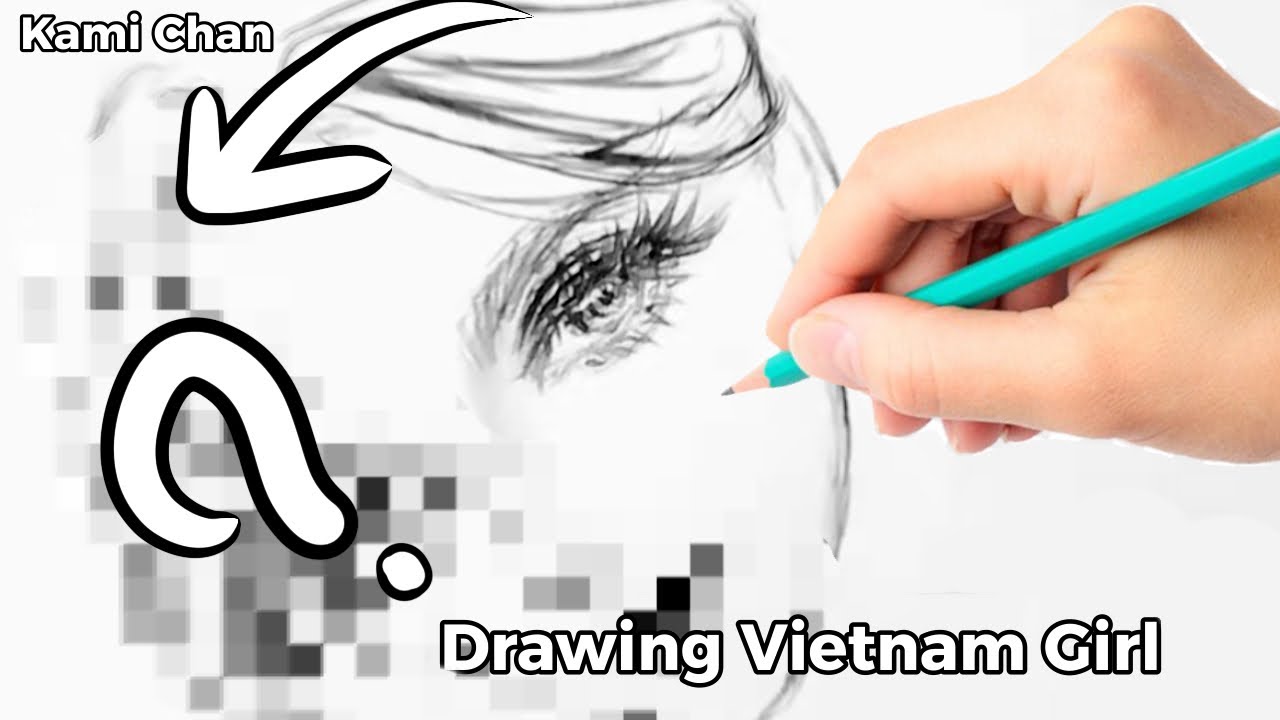 Drawing Vietnam girl - Semi realistic style | Kami Chan - YouTube