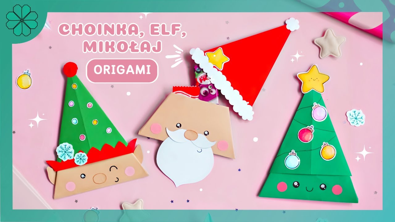 Jak zrobić: Choinka, elf, Święty Mikołaj - świąteczne niespodzianki origami| (DIY Tutorial ...