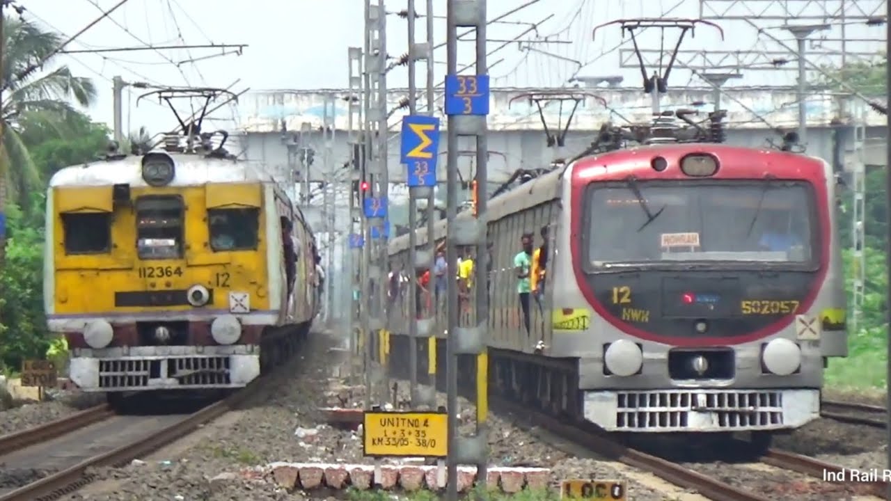 Dangerous Honking Wap4 Kaviguru Express and Bandel Howrah BEML Local ...