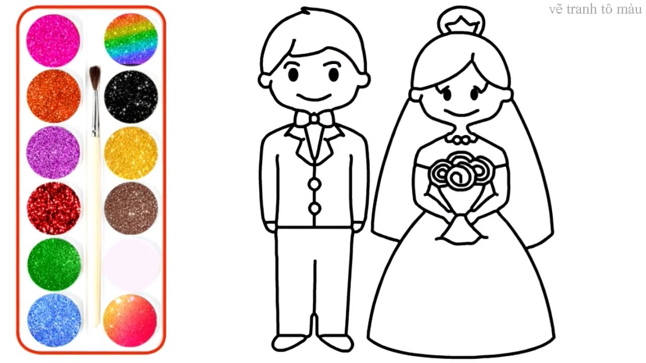 رسم للأطفالطريقة رسم عريس وعروسة👰👨 بكل سهولة جدا للاطفال Youtube