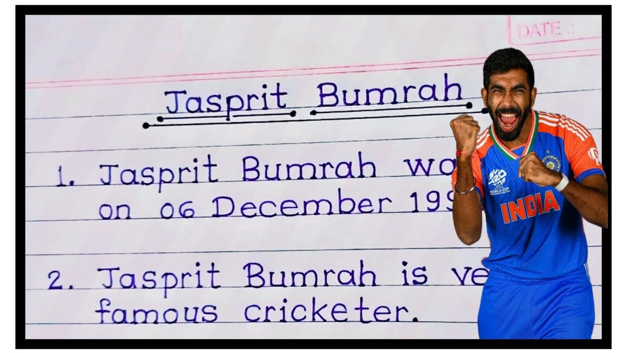 ESSAY ON JASPRIT BUMRAH//10 lines on Jasprit Bumrah//Short Essay On ...
