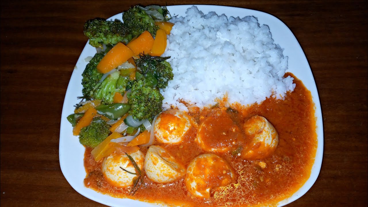 Guteka Isosi y'amagi n'umuceli biryoshye cyane - YouTube