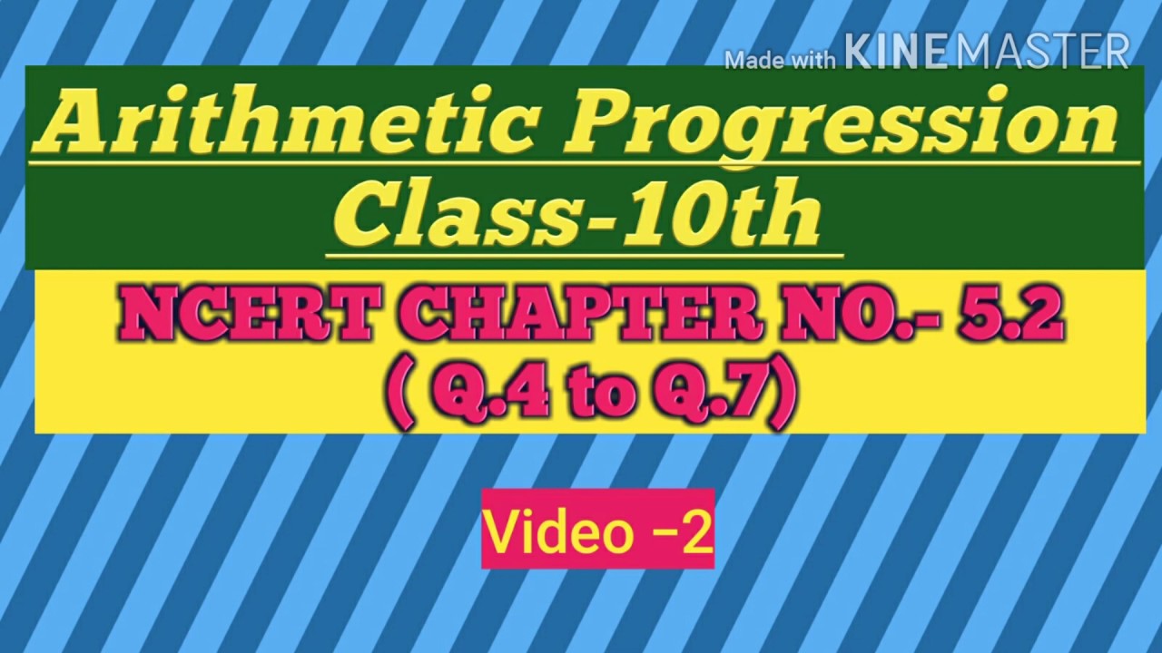 Arithmetic Progression chapter No. 5.2 (Video-2)Q.4 to Q.7 - YouTube