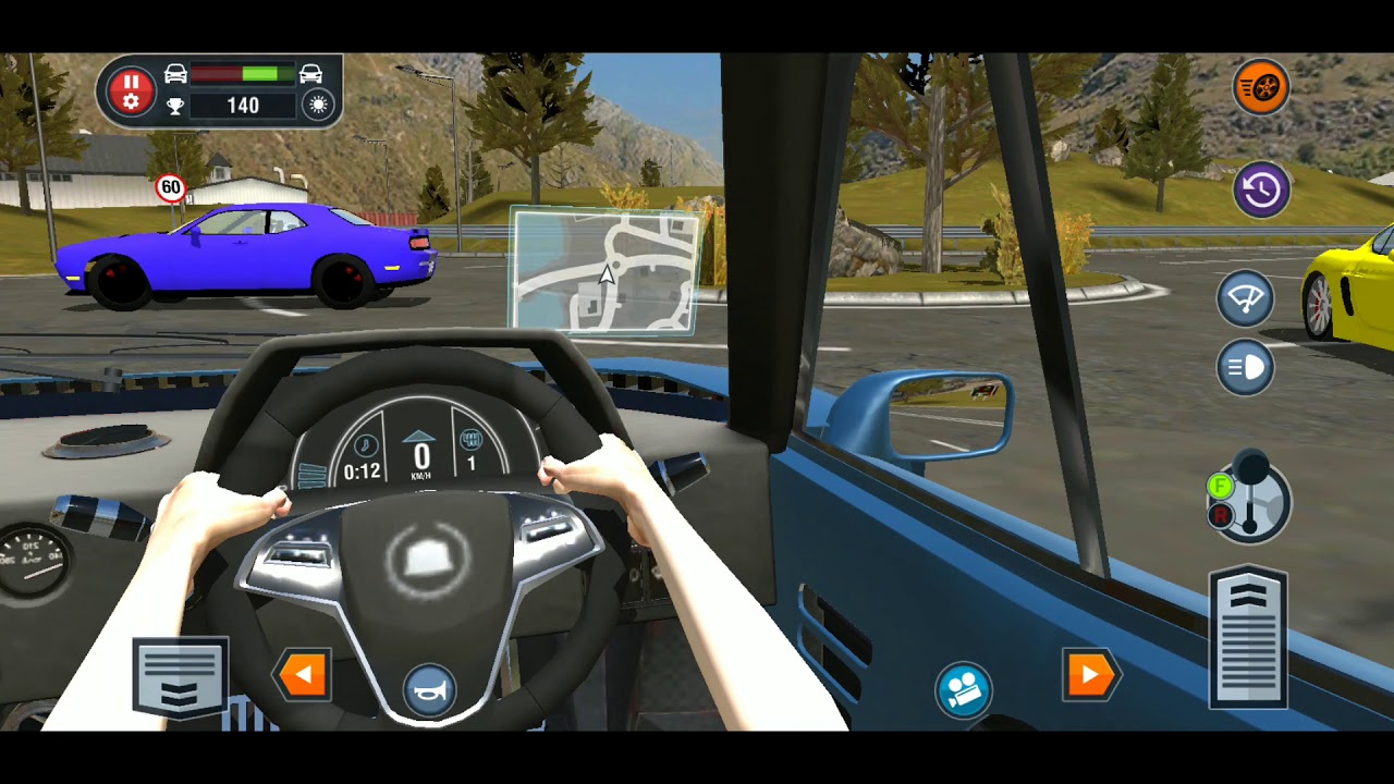 Driving simulator - enter and exit roundabouts - Right hand drive(4 ...
