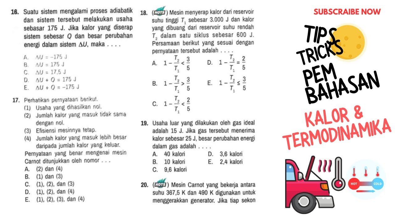 Suatu sistem mengalami proses adiabatik dan sistem tersebut melakukan ...