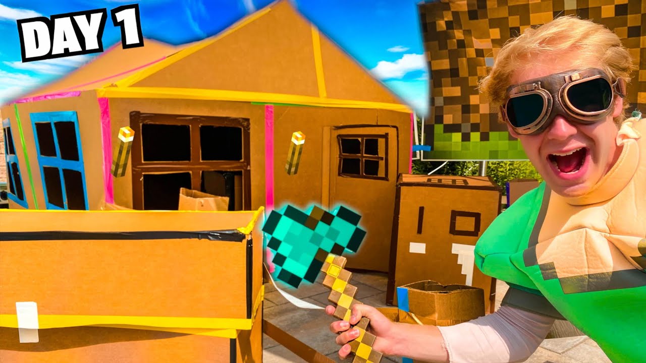 Real Life MINECRAFT 24 Hour CHALLENGE - Minecraft week - YouTube