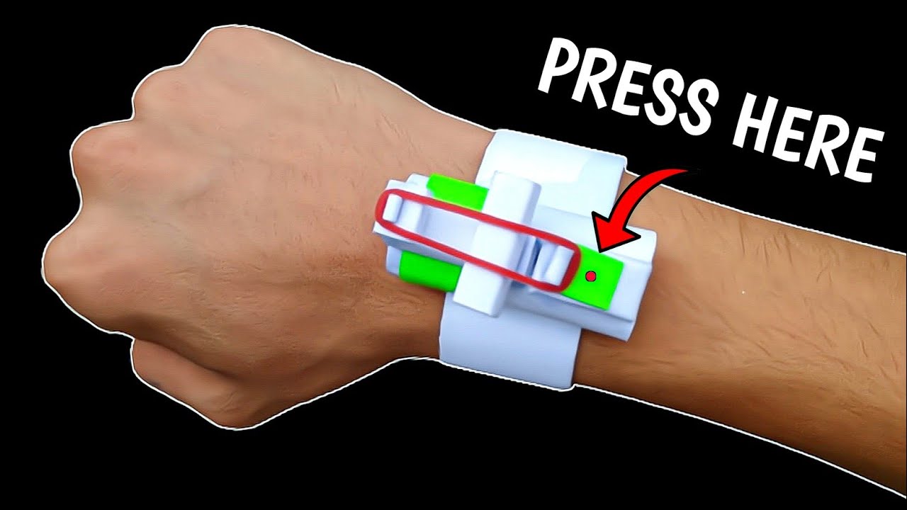 Paper Wrist Gun Making Step-by-Step | Paper Wrist Gun | Paper Gun Watch ...