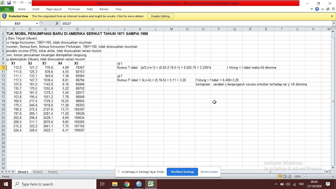 Analisis regresi linier berganda data time series spss - YouTube