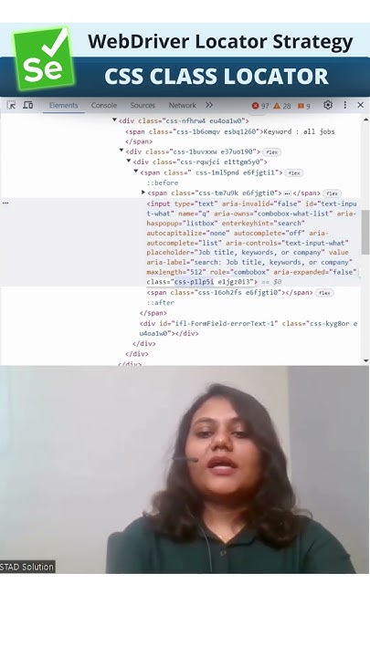 CSS Class Locator | Locator Strategy | Selenium WebDriver | STAD Solution - YouTube