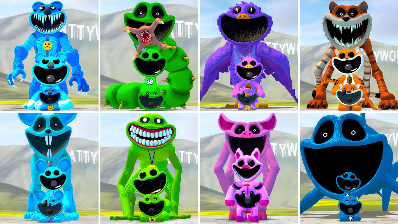EVOLUTION OF ALL BIG SMILING CRITTERS MONSTERS POPPY PLAYTIME CHAPTER 3 ...
