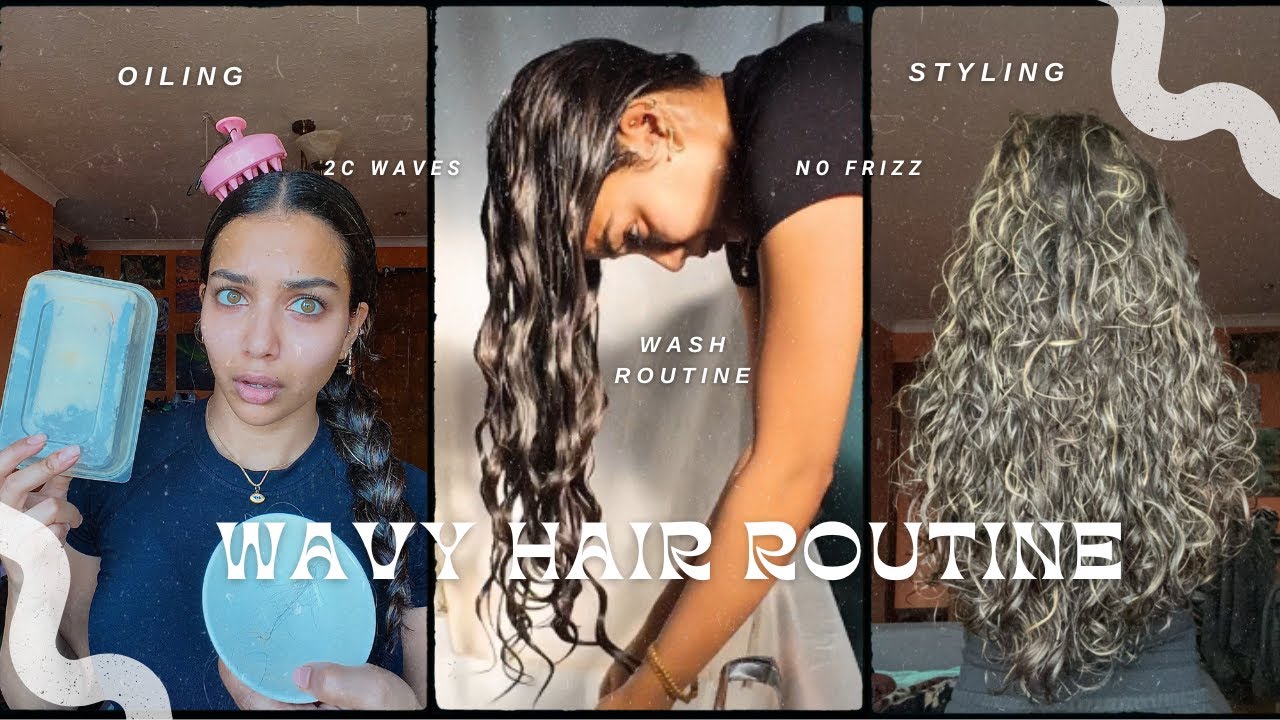 2C WAVY/CURLY Hair Wash Day Routine | DIY hair growth oil, wash and ...
