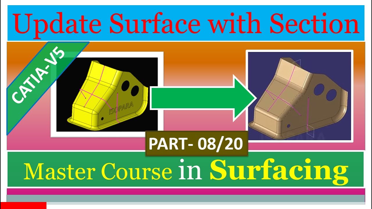 Update Surface | Part-8/20 | Master in Surfacing | CATIA V5 | ISOPARA ...