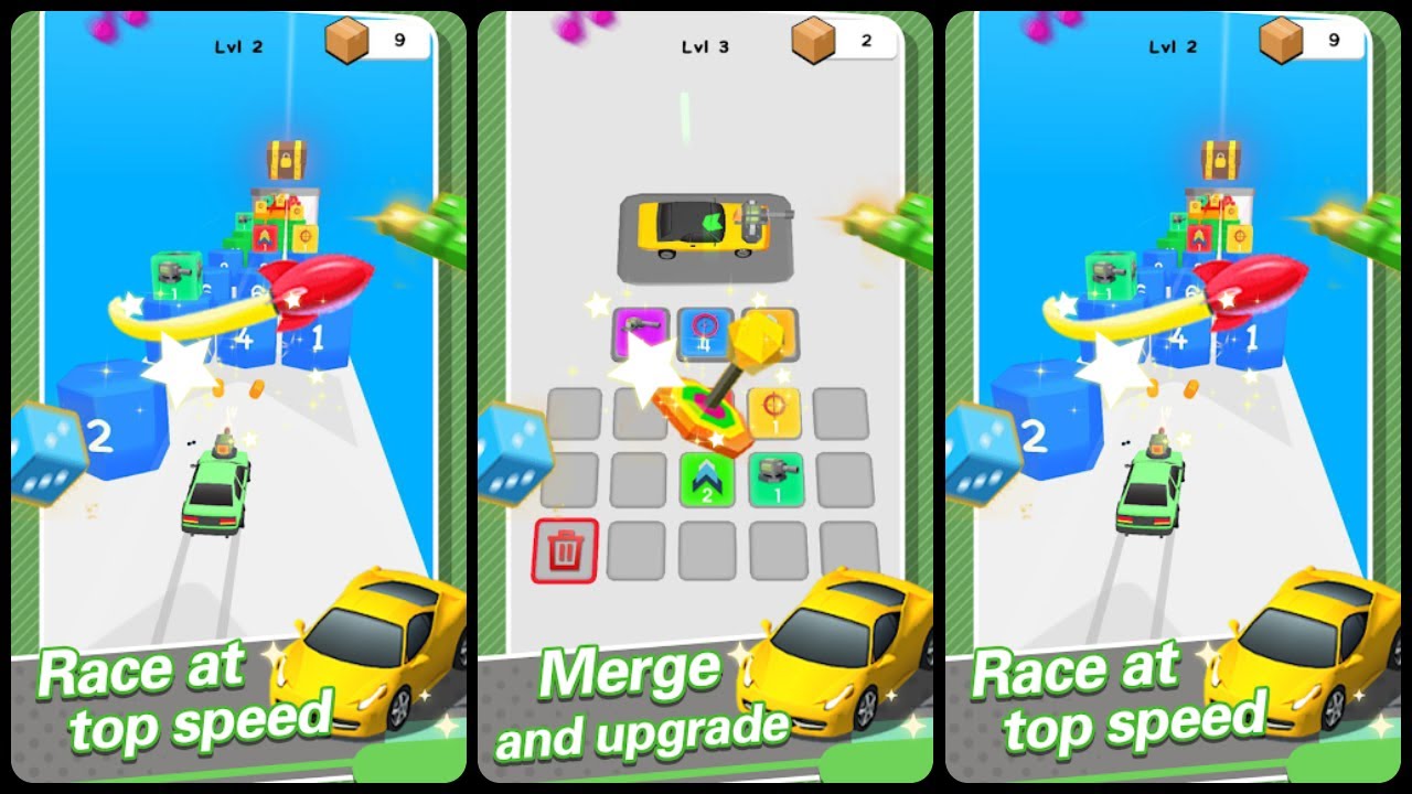 Hyper Car Merge Game Android Gameplay - YouTube