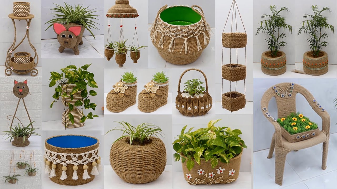 20 Best Reuse Ideas Waste Material for Plant Pot, Jute Rope Craft Ideas ...