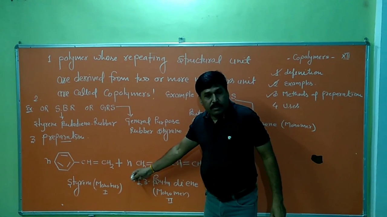 Copolymers|SBR|Buna-S|GRS|Preparation of styrene butadiene rubber|JEE ...