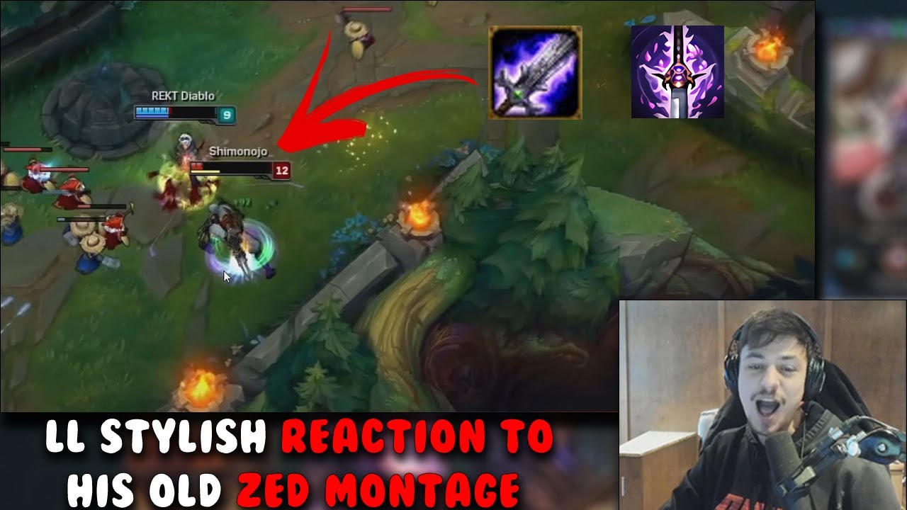 LL Stylish Reaction To His Old Zed Montage ( Season 5 ) Using Blade of ...