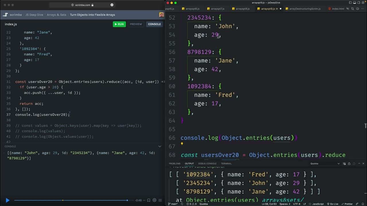Convert Objects With Key-Value Pairs Of Objects into an Array of Objects - YouTube