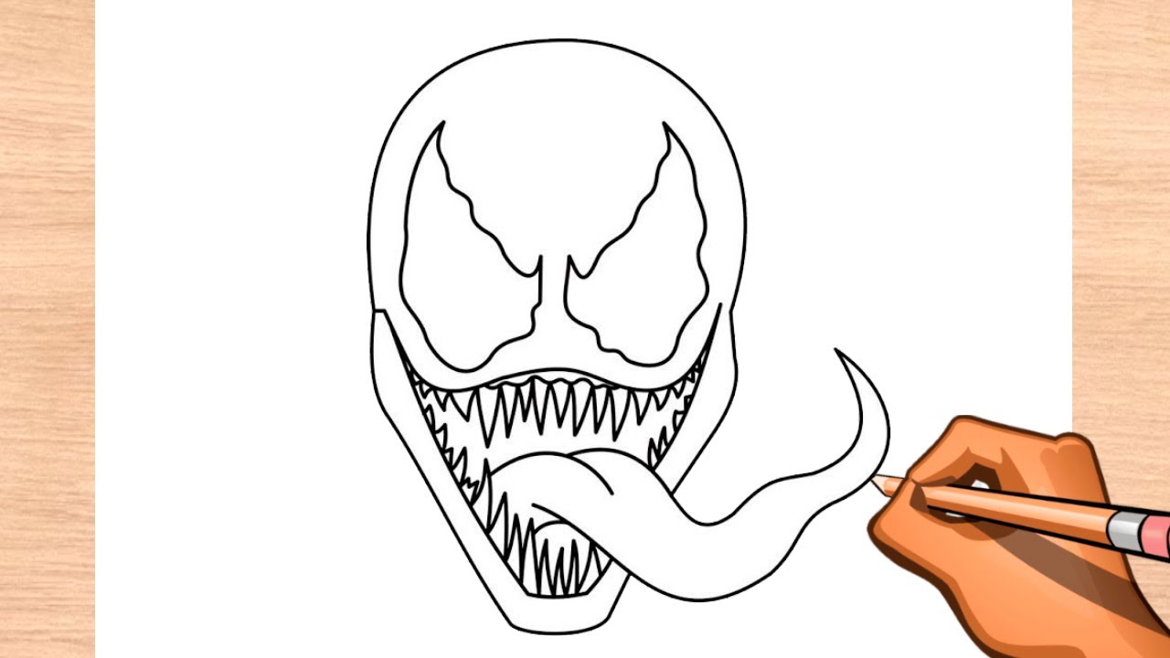 How to Draw Venom easy - Drawing Step by Step - YouTube