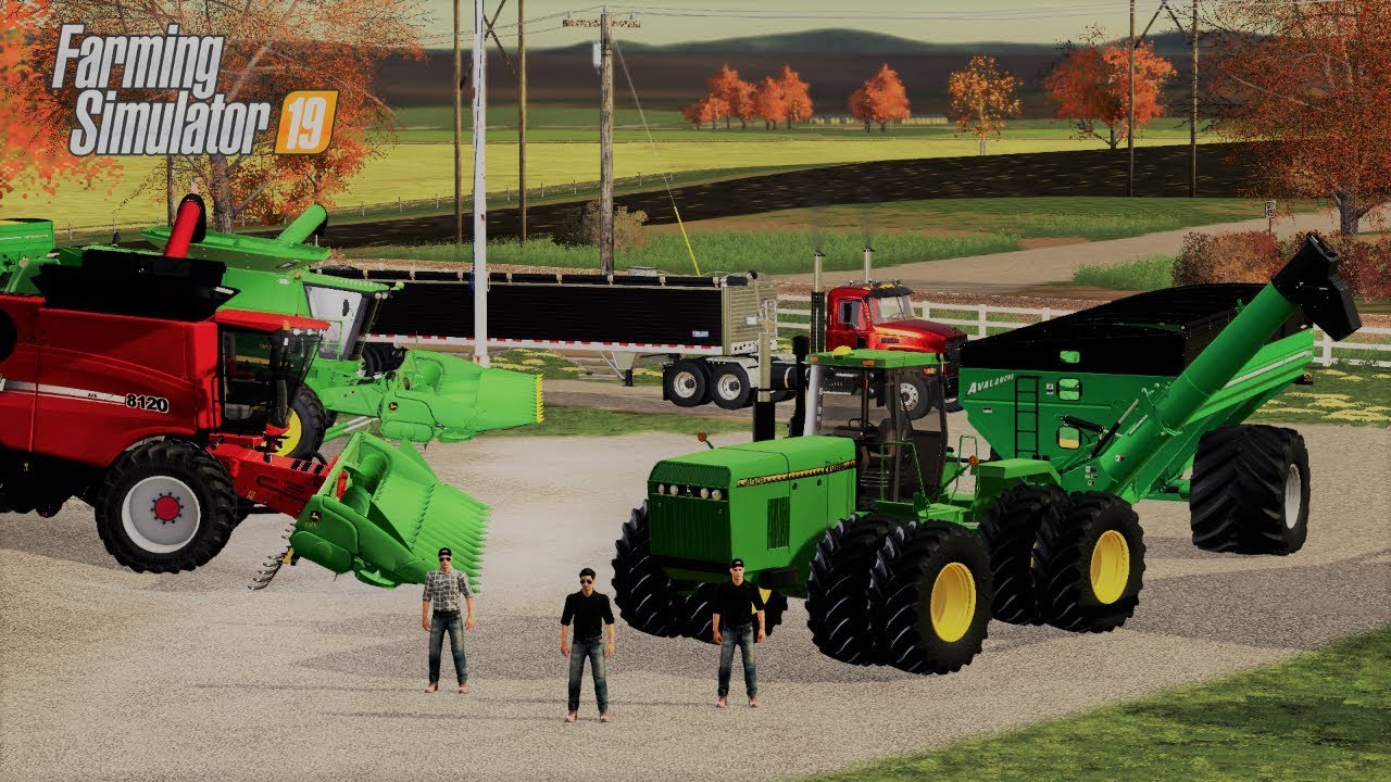 CORN HARVEST WITH THE CREW (ROLEPLAY) FARMING SIMULATOR 19 - YouTube